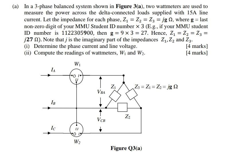 Solved (a) In a 3-phase balanced system shown in Figure | Chegg.com