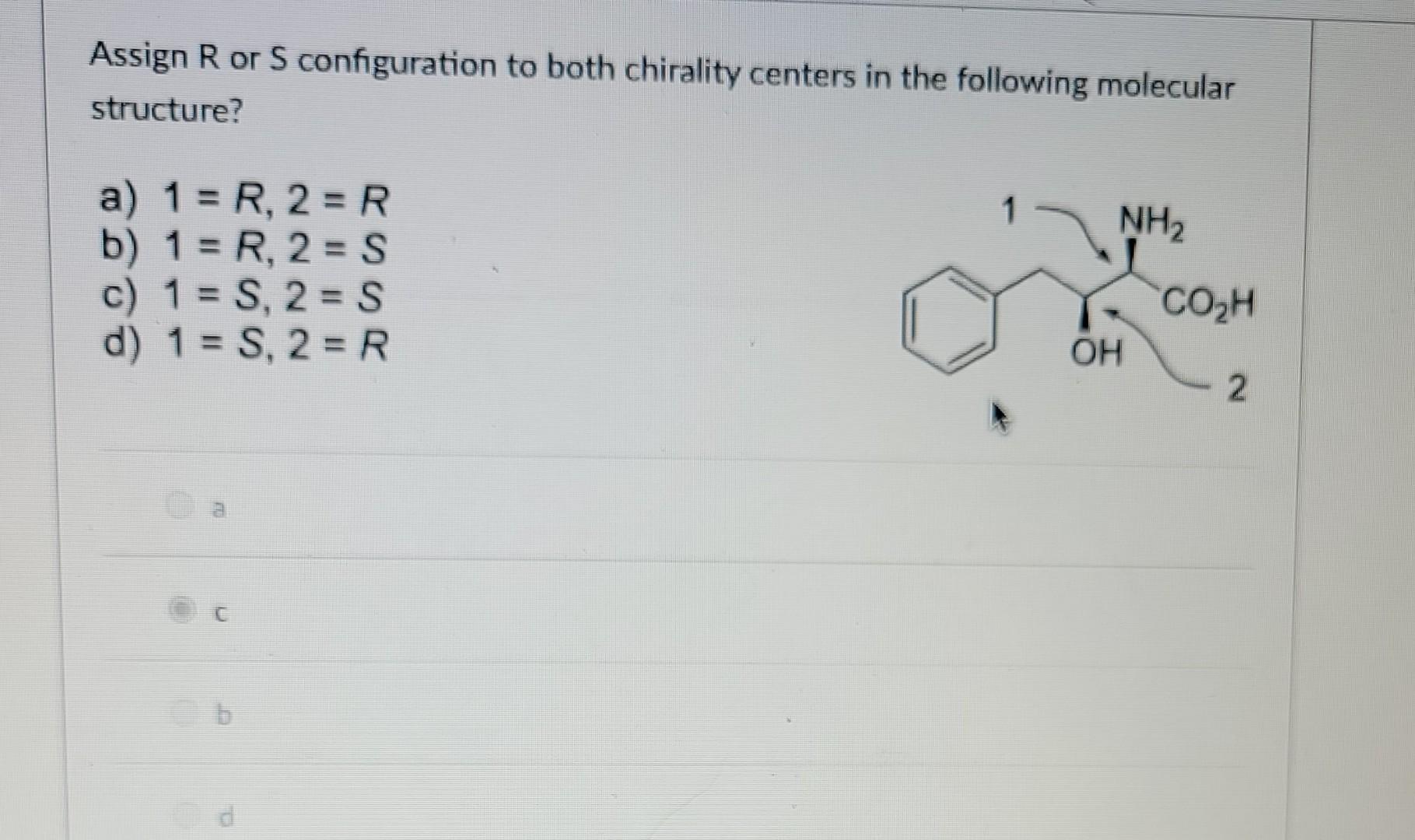 Solved Assign R or S configuration to both chirality centers | Chegg.com