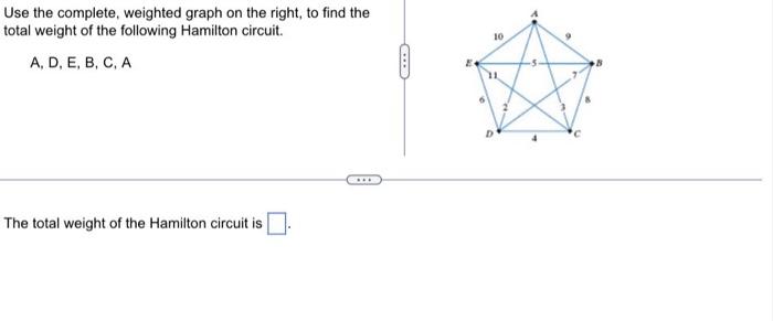 Solved Use the complete, weighted graph on the right, to | Chegg.com