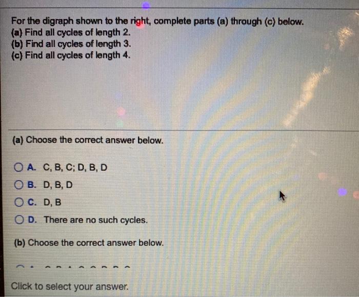 Solved For the digraph shown to the right, complete parts | Chegg.com