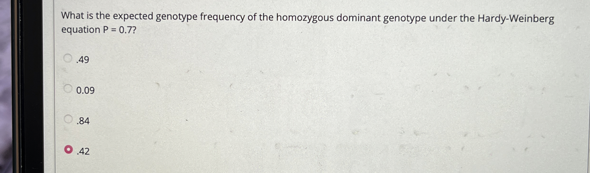 Solved What is the expected genotype frequency of the | Chegg.com