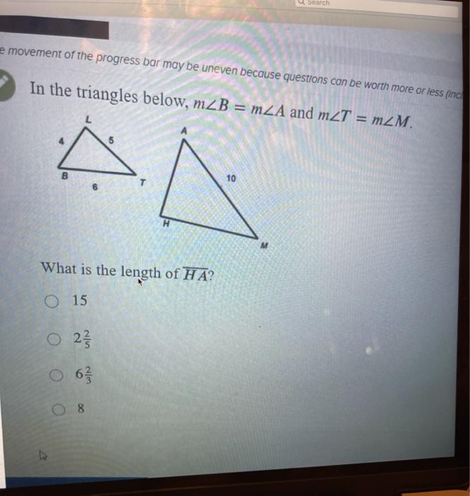 Solved Search e movement of the progress bar may be uneven | Chegg.com