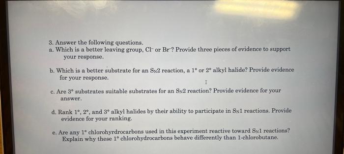 Solved 3. Answer the following questions. a. Which is a | Chegg.com