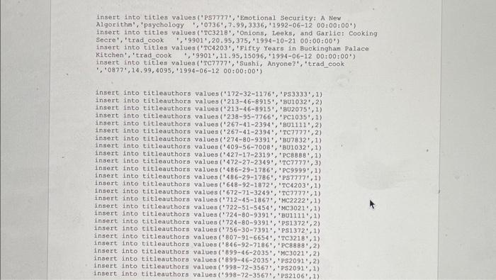 Solved drop table publishers drop table authors drop table | Chegg.com