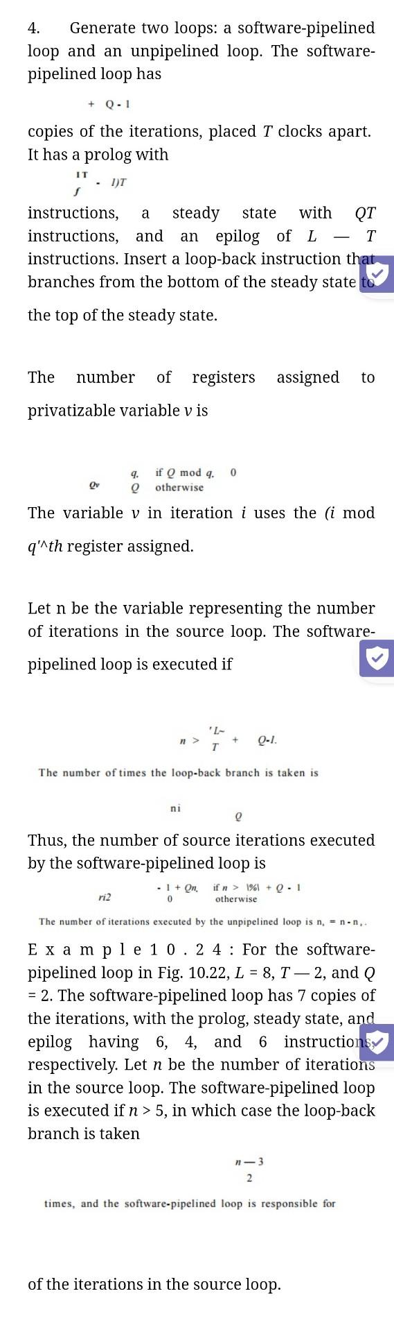Solved 4. Generate two loops: a software-pipelined loop and | Chegg.com