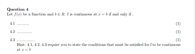 Solved Question 4Let f(x) ﻿be a function and binR. f ﻿is | Chegg.com