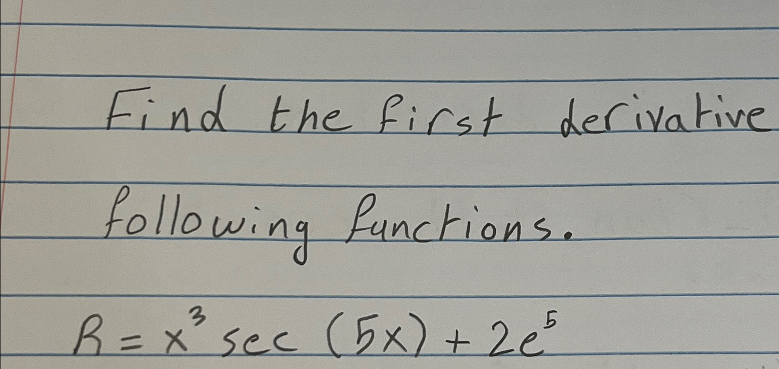 Solved Find the first derivative following | Chegg.com