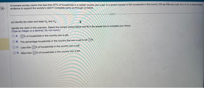 Solved evidence to support the society's claim? Complete | Chegg.com