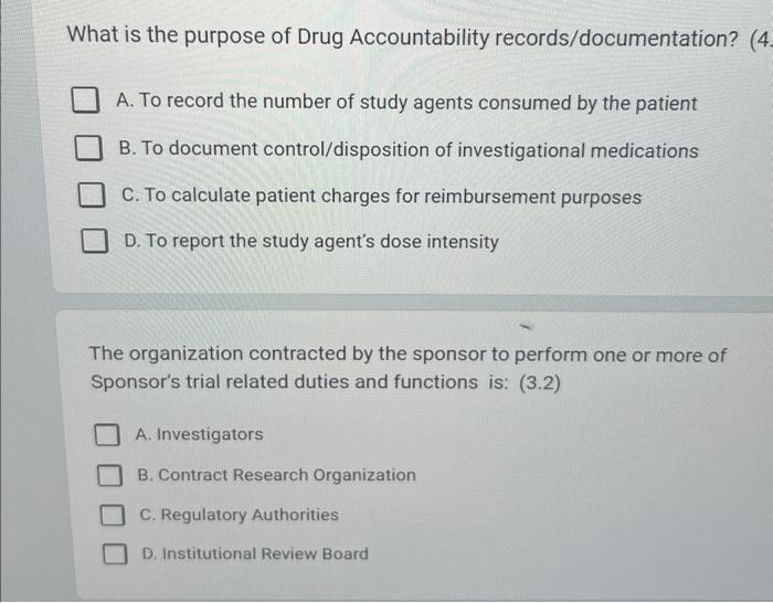 Solved What is the purpose of Drug Accountability | Chegg.com