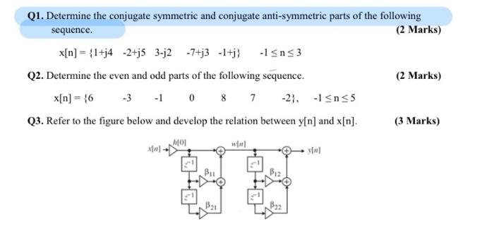 Solved Q1 Determine The Conjugate Symmetric And Conjugate