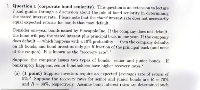 Solved that all bonds' expected returns exactly equal 5%4 | Chegg.com