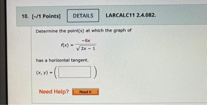 Solved Determine the point(s) at which the graph of | Chegg.com