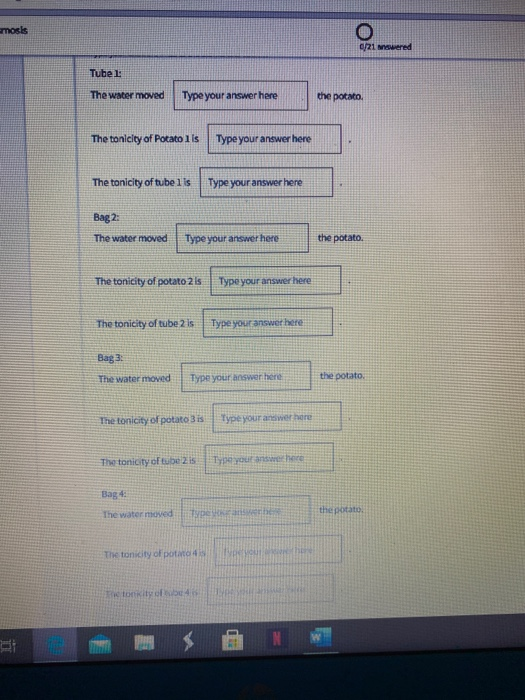 Solved Determining tonicity Homework – Unanswered Fill in | Chegg.com