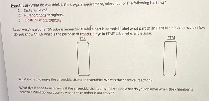 Solved Hypothesis- What do you think is the oxygen | Chegg.com