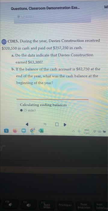 Solved Questions, Classroom Demonstration Exo... CDE5. | Chegg.com