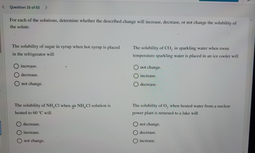 Solved For each of the solutions, | Chegg.com