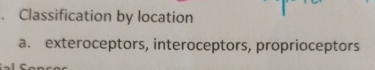 Solved Classification by locationa. ﻿exteroceptors, | Chegg.com