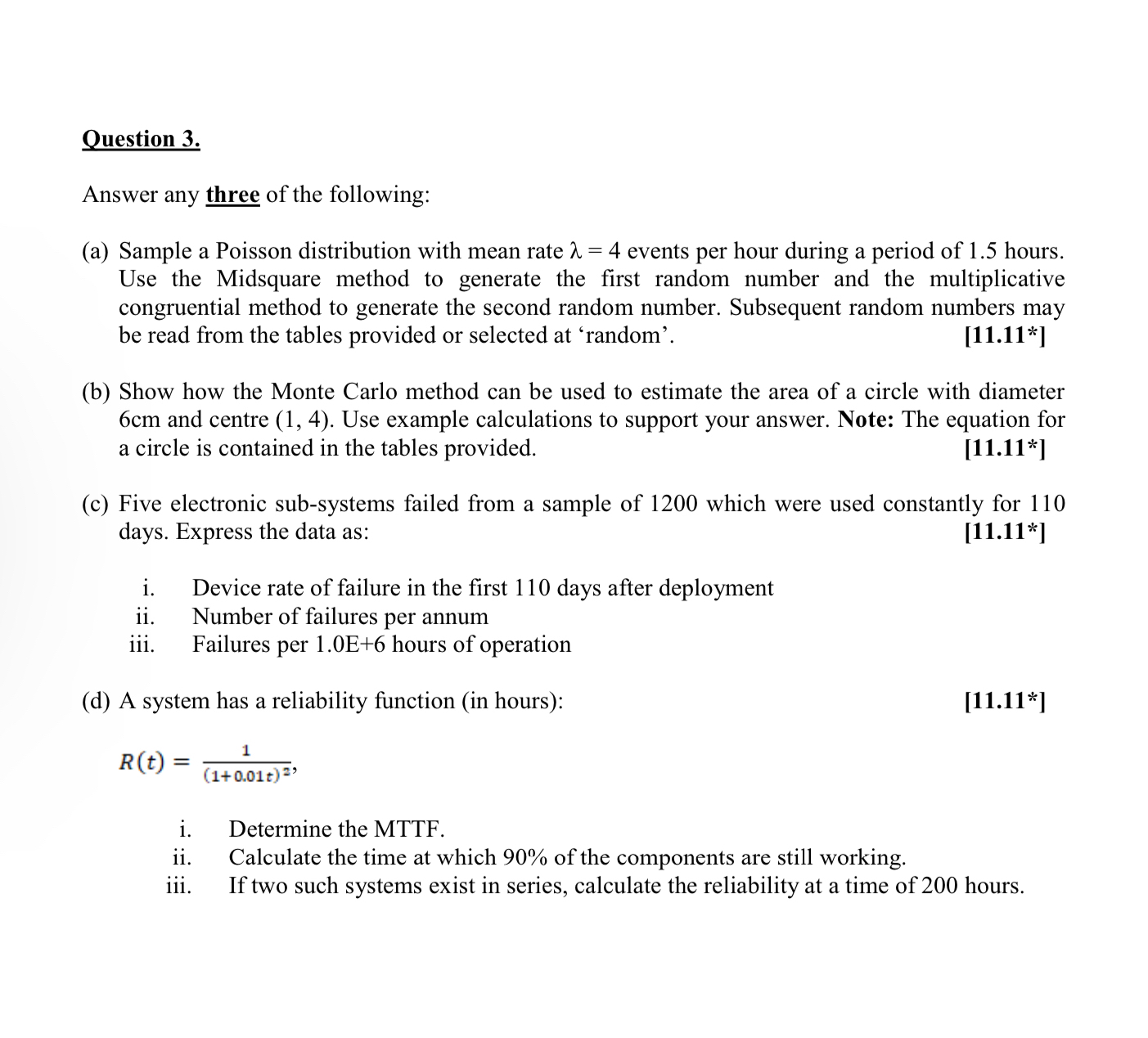 Solved Question 3.Answer any three of the following:(a) | Chegg.com