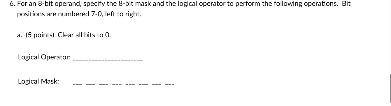 Solved b. (5 ﻿points) ﻿Complement bits 3, 2, 1, ﻿and 0 . | Chegg.com