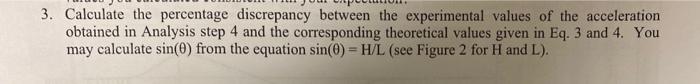 3. Calculate the percentage discrepancy between the | Chegg.com