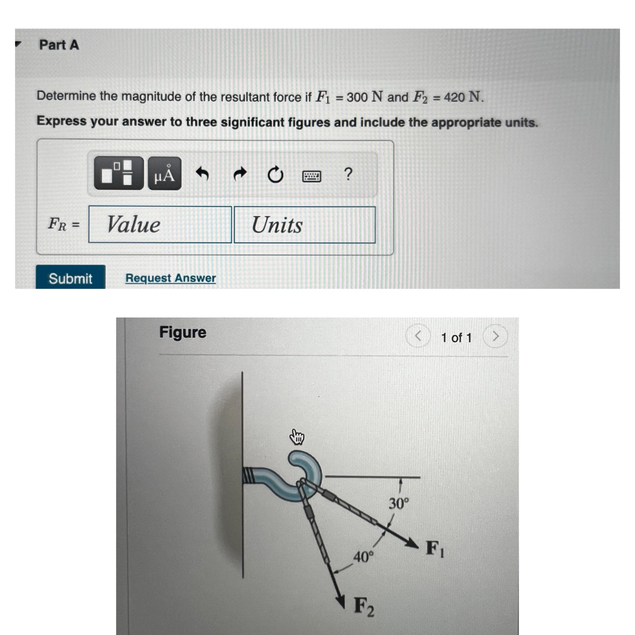 Solved Part Adetermine The Magnitude Of The Resultant Force