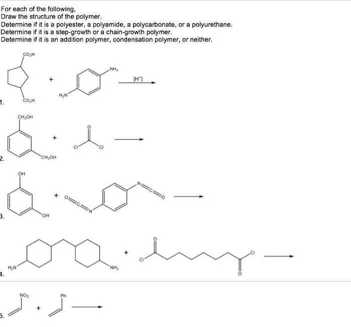 Solved For each of the following, Draw the structure of the | Chegg.com