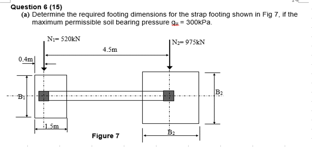 Solved Question 6 (15)(a) Determine the required footing | Chegg.com Solved Question 6 (15)(a) Determine the required footing | Chegg.com