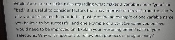Solved While there are no strict rules regarding what makes | Chegg.com