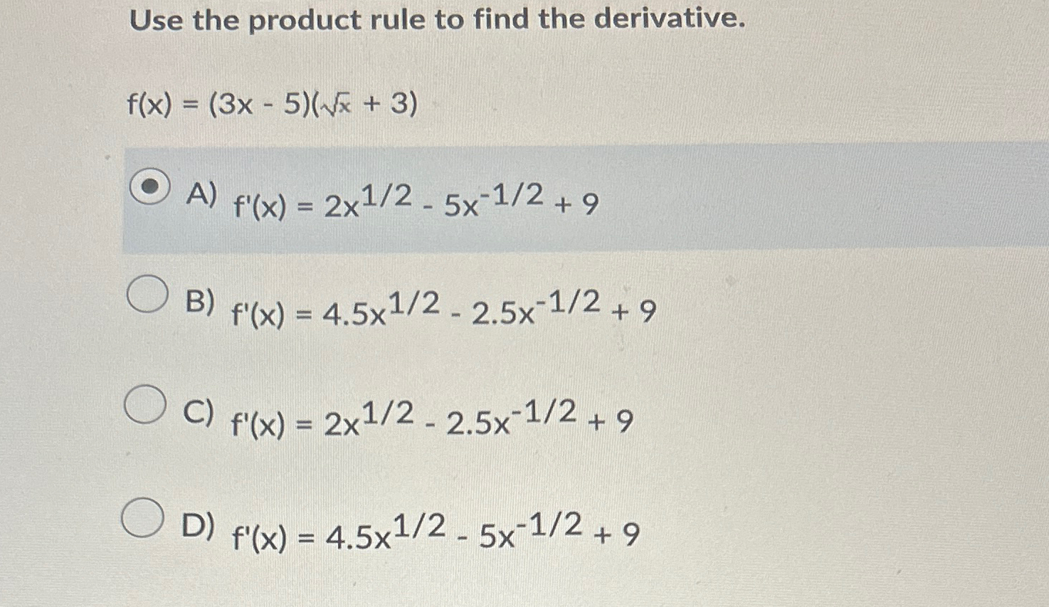 Solved Use the product rule to find the | Chegg.com