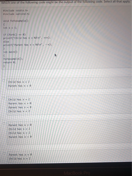 Solved Which one of the following code might be the output | Chegg.com