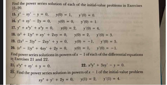 Solved Find the power series solution of each of the | Chegg.com