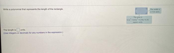 Solved Write a polynomial that represents the length of the | Chegg.com