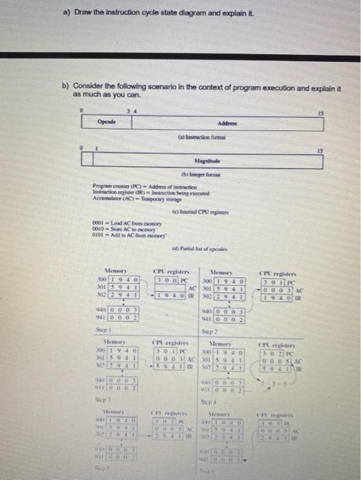 Solved a) Draw the instruction cycle state diagram and | Chegg.com