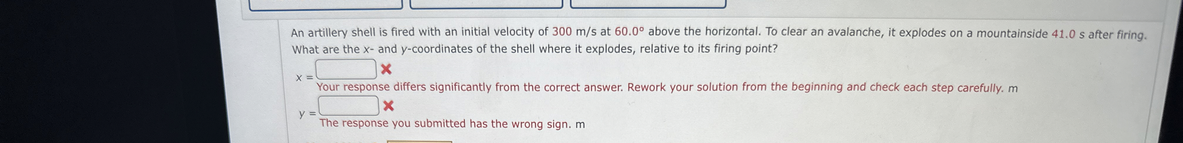 Solved An artillery shell is fired with an initial velocity | Chegg.com
