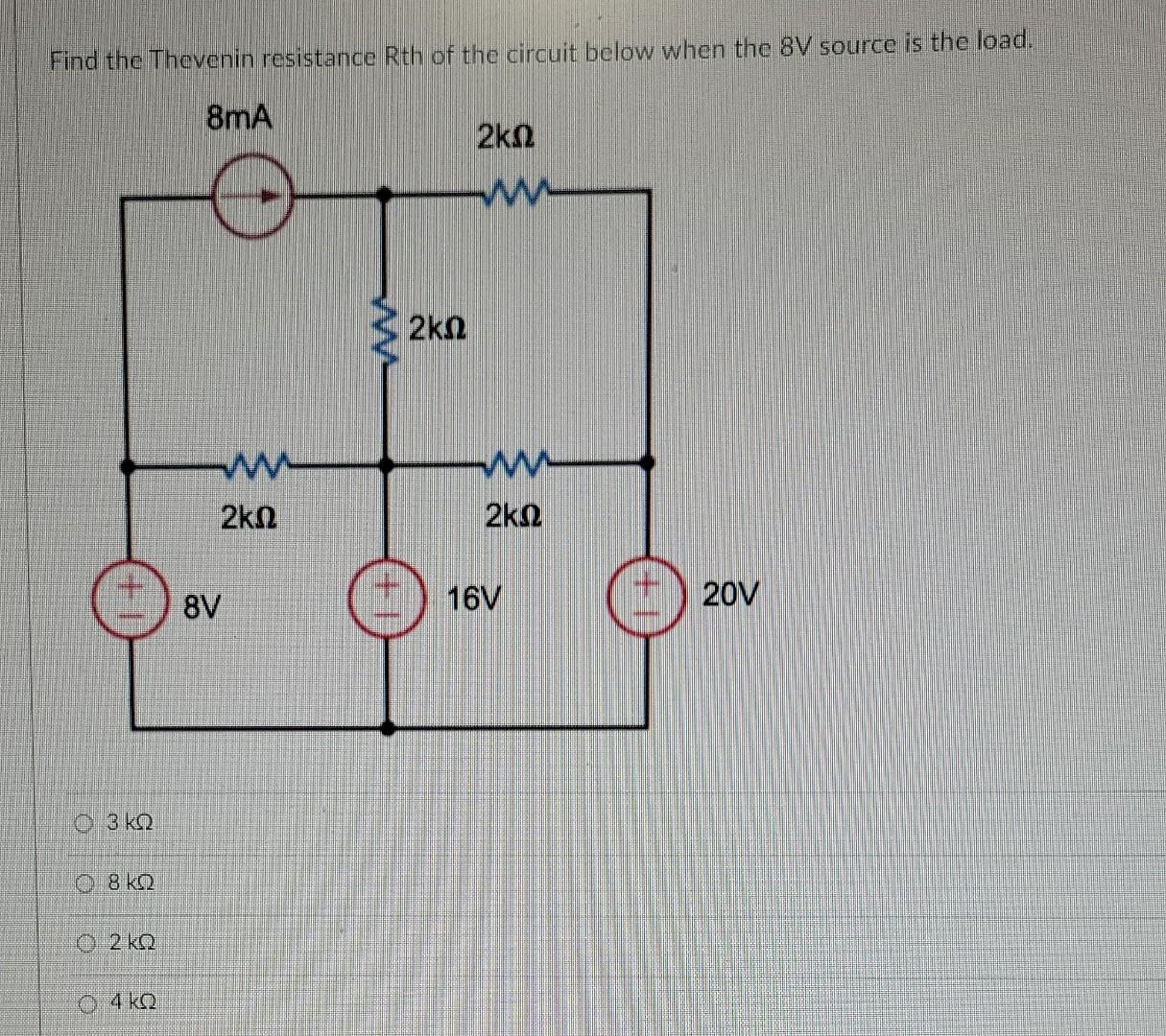 Solved Find the Thevenin resistance Rth of the circuit below | Chegg.com