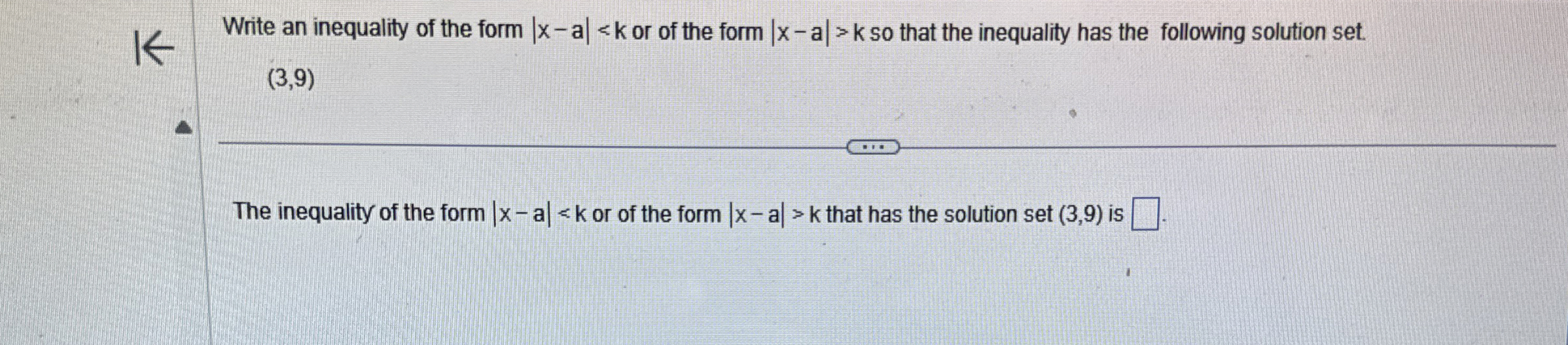 Solved Write an inequality of the form | Chegg.com