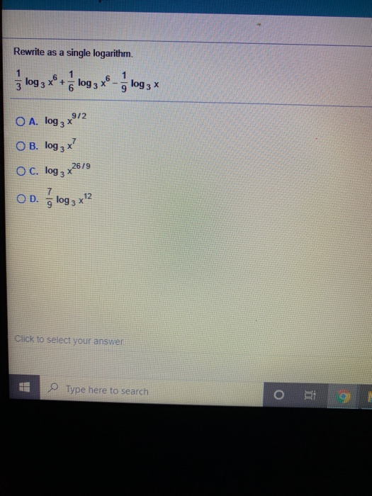 Solved Rewrite as a single logarithm. هب اليه log 3 xº + log | Chegg.com