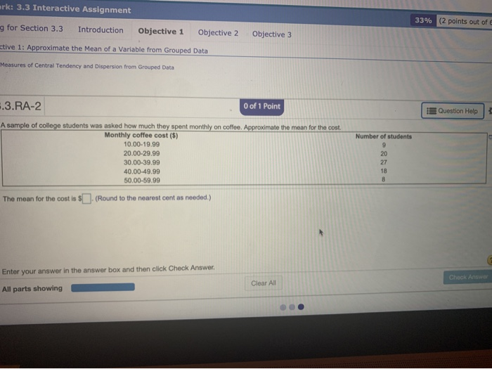 Solved ark: 3.3 Interactive Assignment 33% (2 points out of | Chegg.com