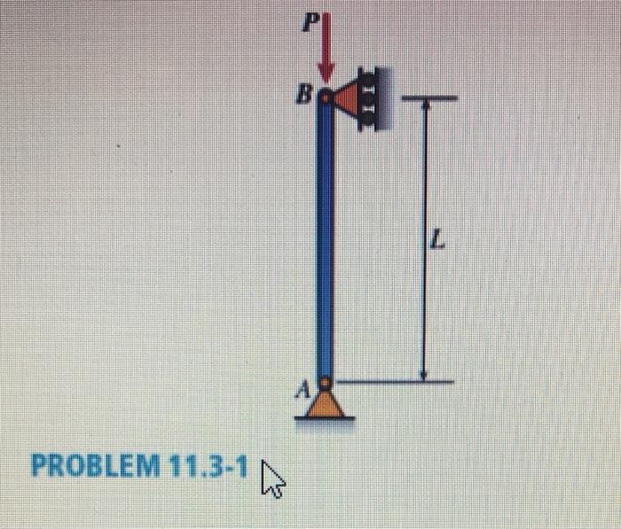 Solved 11.3-1 Column AB has a pin support at A, a roller | Chegg.com