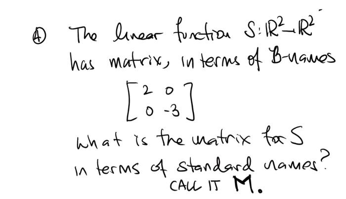 Solved The linear function S:R2−R2 has matrix, in terms of | Chegg.com
