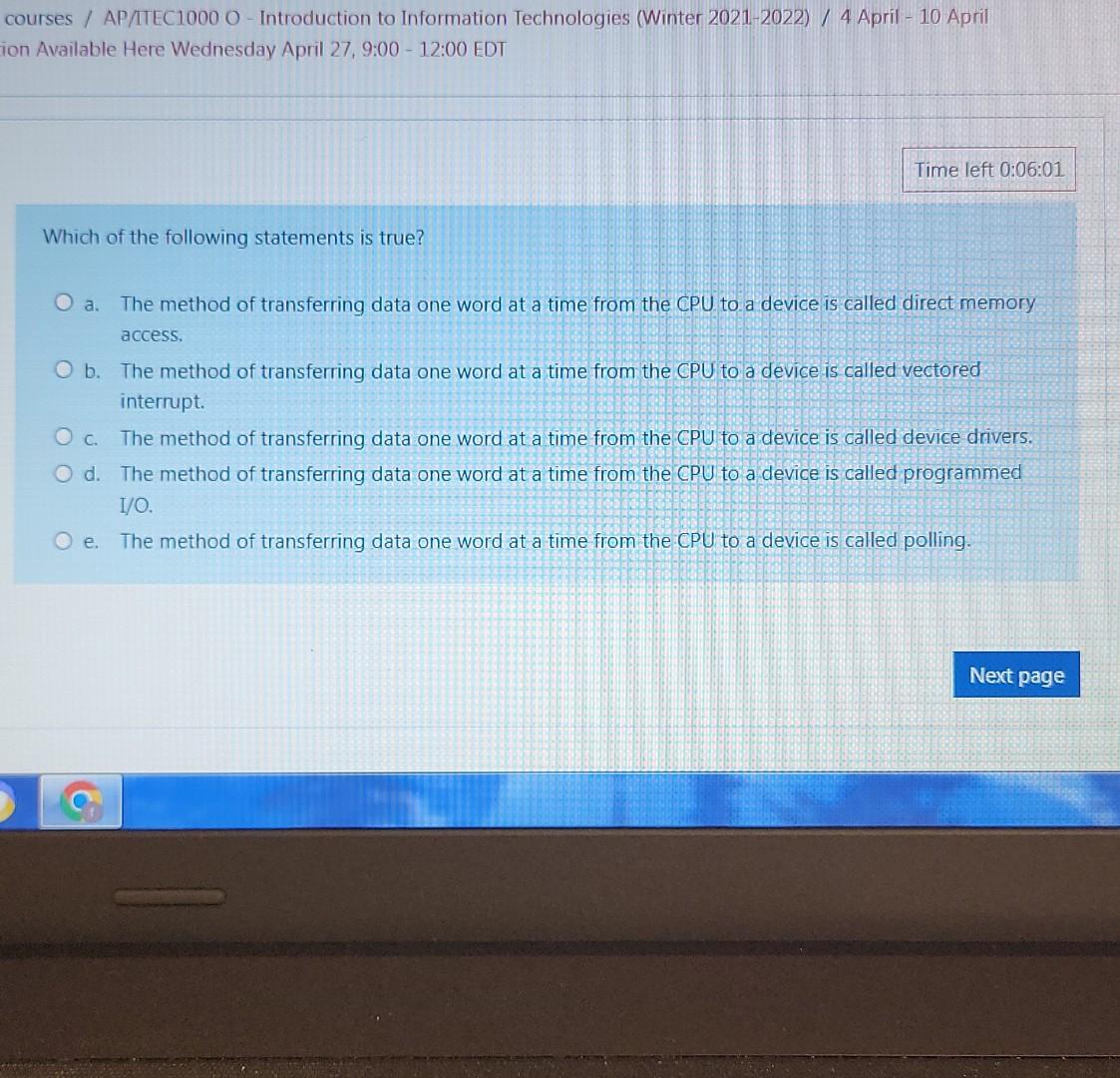 Solved / My courses / AP/ITEC1000 O- Introduction to | Chegg.com