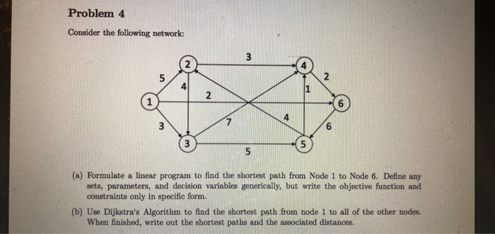 Solved Problem 4 Consider the following network: (a) | Chegg.com