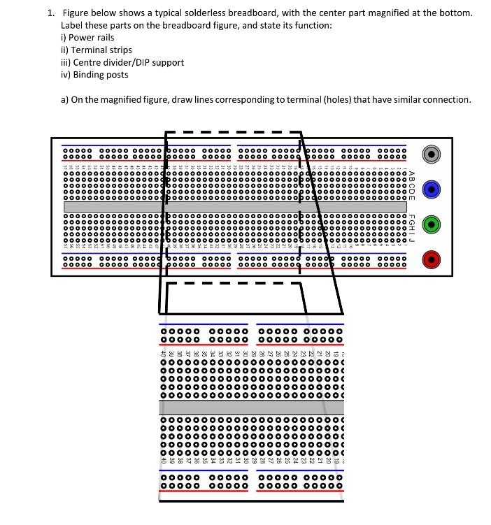 Solved 1. Figure below shows a typical solderless | Chegg.com