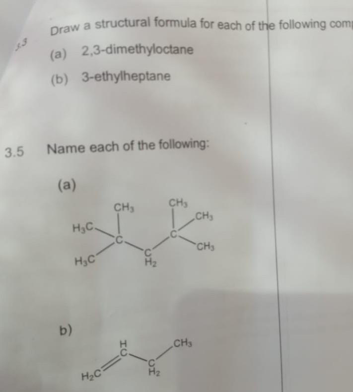 Solved Draw a structural formula for each of the following | Chegg.com
