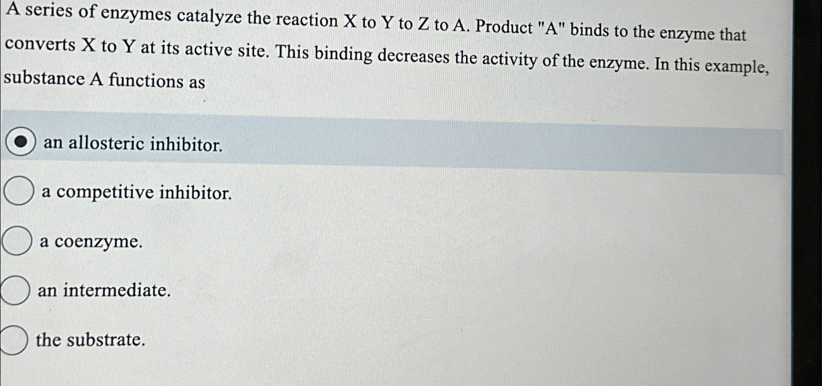 Solved A series of enzymes catalyze the reaction x ﻿to Y ﻿to | Chegg.com