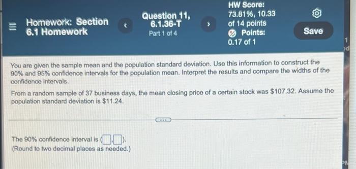 Solved Homework Section 6 1 Homework Question 11 6 1 36 T