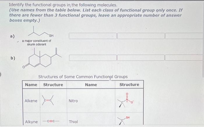Solved Identify the functional groups in the following | Chegg.com