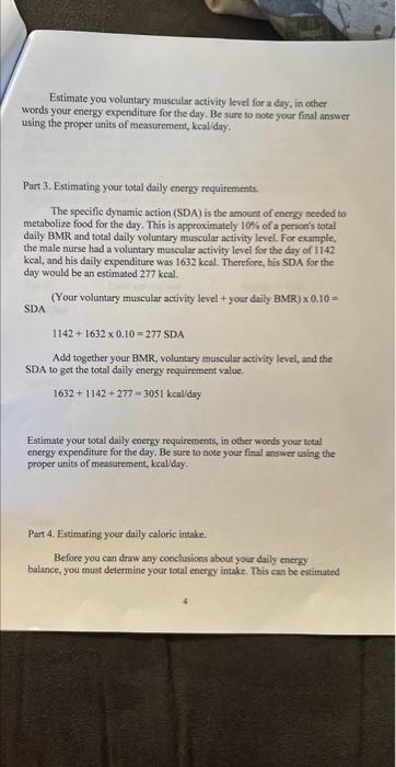 Solved Now calculate your BMR using the proper BMR factor. | Chegg.com