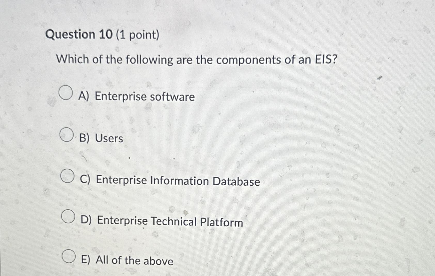 Solved Question 10 (1 ﻿point)Which of the following are the | Chegg.com