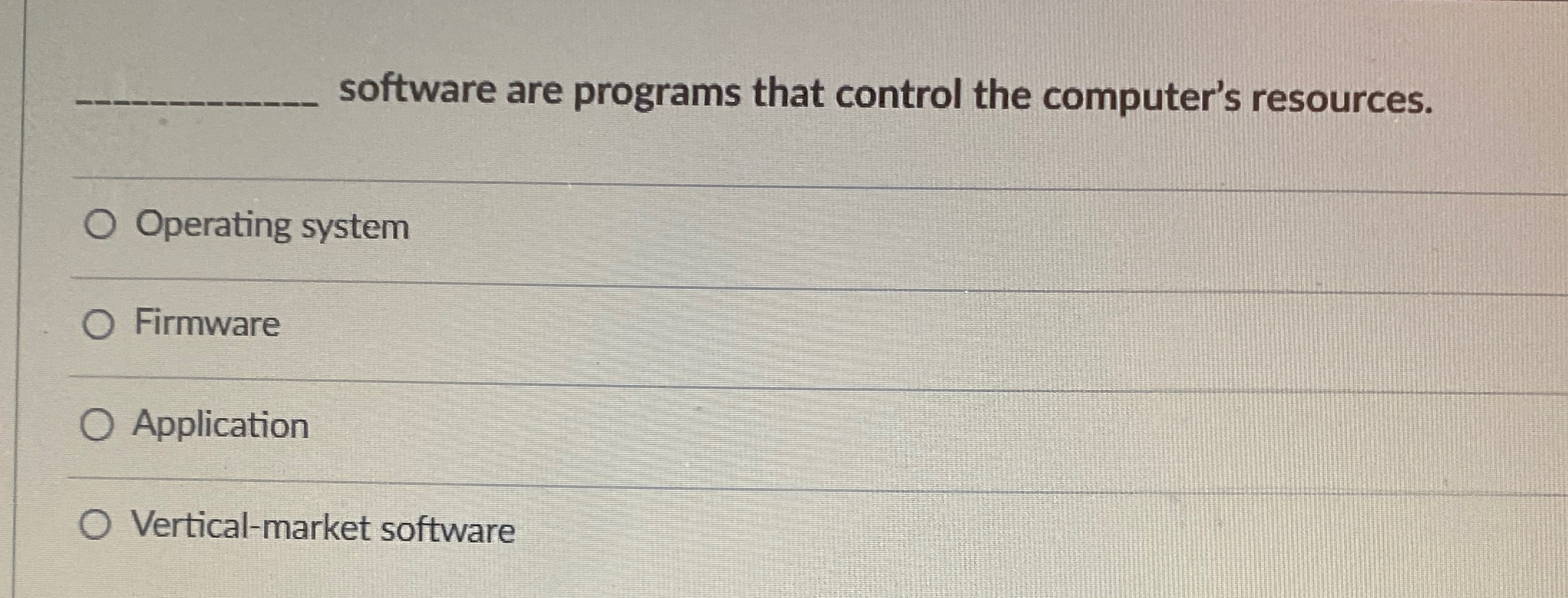 Solved software are programs that control the computer's | Chegg.com